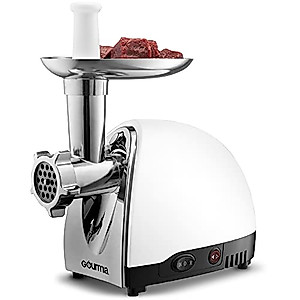 Gourmia Electric Meat Grinder 500 1000 Watt Max 3 Stainless steel grind plates fine to coarse commercial meat grinder machine white silver meat processor electric food mill grinder for kitchen GMG525