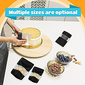 Estune 300 Pieces Matte Mylar Bags with Clear Front Window 3 Sizes Resealable Bags Stand up Sealable Bags for Packaging Pouch for Food Sample Snack Jewelry Storage, 3.5 x5, 4 x6 , 4.7 x7.9 (White)