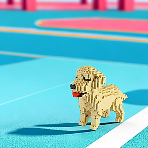 Larcele Micro Dog Building Blocks Mini Pet Building Toy Bricks,950 Pieces KLJM-02 (Golden Retriever)