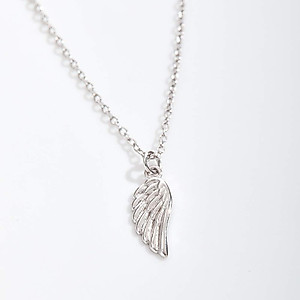 Dear Ava Wing Necklace for Women - Modern Jewelry Pendant Love Gifting Idea for Her with Heartfelt Card - Appreciation Motivational and Inspirational Gift for Caregiver Silver