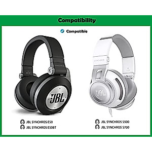 DowiTech Professional Headphone Earpads Headset Replacement Ear Pads Compatible with JBL SYNCHROS E50BT E50 S500 S700 Headset Headphone