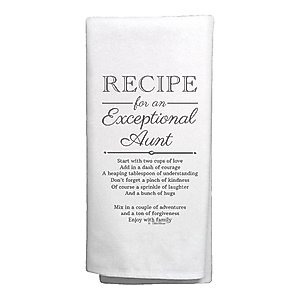 ThisWear Aunt Gifts from Niece or Nephew Recipe for an Exceptional Aunt Kitchen Hand Towel Kitchen Tea Towel White