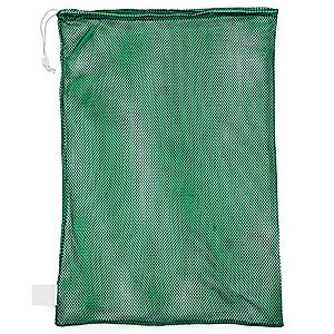 Champion Sports Mesh Sports Equipment Bag, Green, 24x36 Inches - Multipurpose, Nylon Drawstring Bag with Lock and ID Tag for Balls, Beach, Laundry