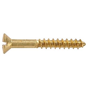 Hillman 1164 Brass Oval Head Slotted Wood Screw 6 x 3/4 in. 48-Pack