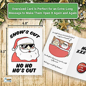 Prank Xmas Greeting Card Plays Raunchy Sounds When Opened. 3 Pack Has Big Fake Stop Button. 20 Hilarious Seconds of Nonstop Naughty Sound. Extra Loud Adult Gag Gift or Stocking Stuffer for Fun Friends