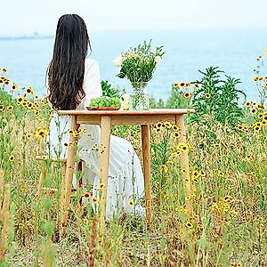 Cttasty Dining Table, Solid Wood Small Modern Round Dining Room Table with Oak Finish for 2, Small Dining Table 31.5 L x 31.5 W x 29.5 H in Inches (Natural)