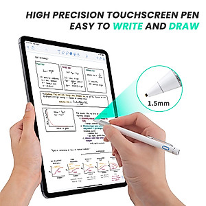 Pencil for Samsung Galaxy Tab A7 A8 A9 Stylus, Rsepvwy Active Digital Stylus with 1.5mm Ultra Fine Tip Stylus Pen for Samsung Galaxy Tab A7 A8 A9,White
