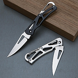 10MOONS Mini Pocket Knife - 5.9 Inch Plain Edge Stainless Steel Keychain Knife for EDC Box Envelope, Small Pocket Knife Every Day Carry Tool for Men&Women (1Pack)