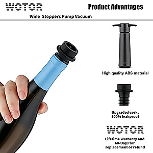 WOTOR Wine Saver Pump with 20 Vacuum Stoppers, Wine Stopper, Wine Preserver, Reusable Bottle Sealer Keeps Wine Fresh (Wine Pump + 20 stoppers)