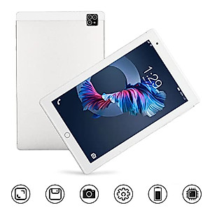 AUHX HD Tablet, 1920x1200 Silver 4GB 64GB RAM 8in Tablet for Office (US Plug)