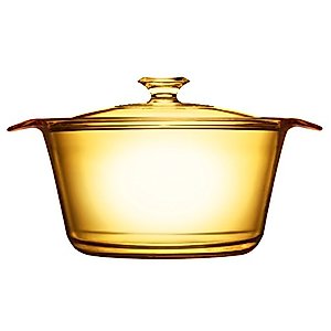 VISIONS Pyroceram Flair Glass Cover, 5.5L Cookpot, Brown