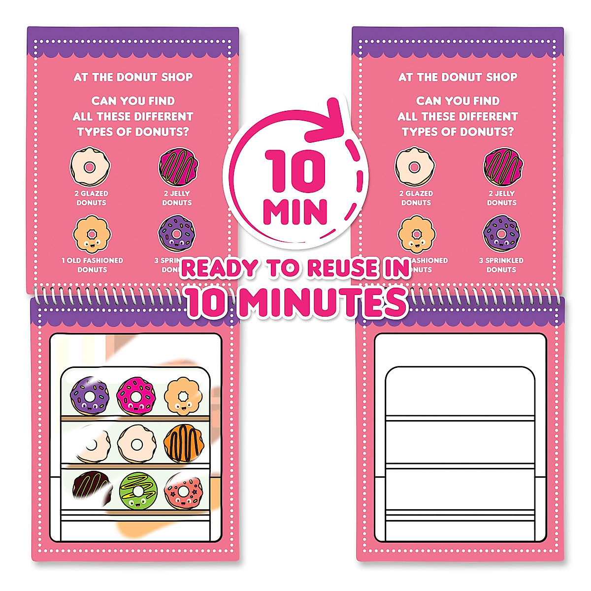 Water Magic (2Pack - Cupcake and Donut) - Patented Gourmet Scented Reusable Water Reveal Activity Pads - No Mess, All Fun by Scentco