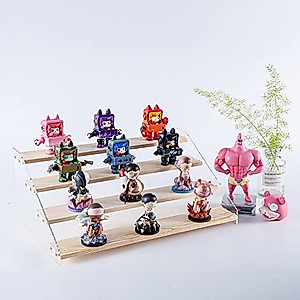 NC Upate Displays Stand 4 Tier Wood Display Stands for Vendor Events Acrylic Stand for Figure Collection Tier Display Stand for Craft Shows Acrylic Display Cupcake Stand Cologne Organizer (Large)