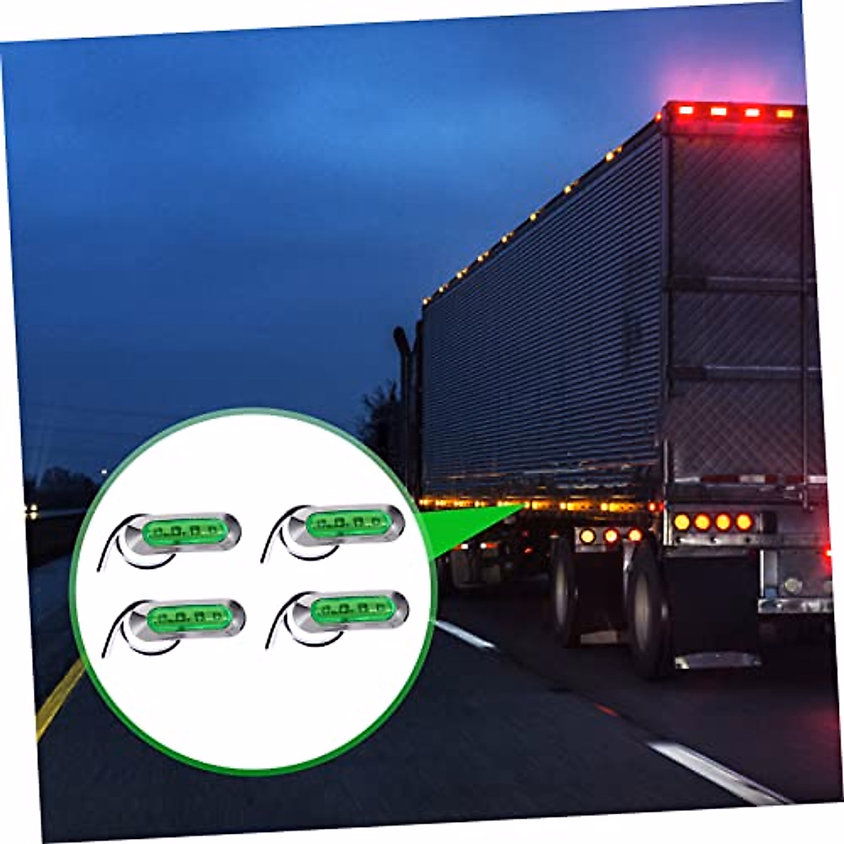 Milisten Lights 4pcs Boat Truck Light Directional Lamp Trailer Kit Signal Green Turn Signal Abs Warning Light Truck Side Light