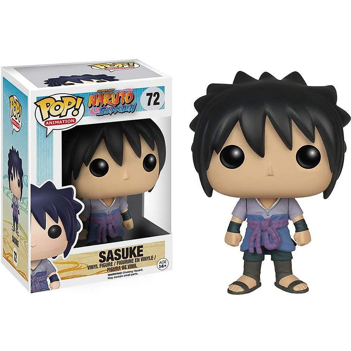 POP Naruto Shippuden - Sasuke Funko Pop! Vinyl Figure (Bundled with Compatible Pop Box Protector Case), Multicolor, 3.75 inches