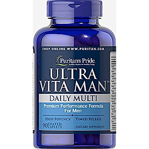 Puritan's Pride High Potency Ultra Vita Man Time Release, 90 Coated Caplets