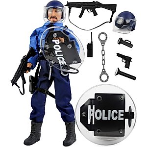 Click N' Play 12" Police Officer Action Figure Playset with Accessories.