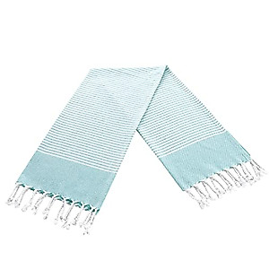 BAROOGA Turkish Hand Towels for Bathroom and Kitchen, 18 x 38 Inches, (Set of 3), 100% Cotton, Decorative Towel | Face, Hand, Gym, Hair, Yoga, Tea Towel, Dishcloth (Mint)