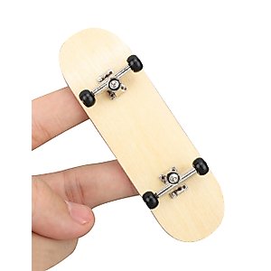 Yosoo Health Gear Finger Skateboards, Finger Board, Tool Kit, 1Pc Maple Wooden Alloy Fingerboard Finger Skateboards with Box Reduce Pressure Kids Gifts