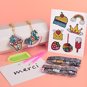 YEHUONU Diamond Art Painting Kits for Kids, Sticky Mosaics Keychains Creativity,Crafts for Beginners Girls