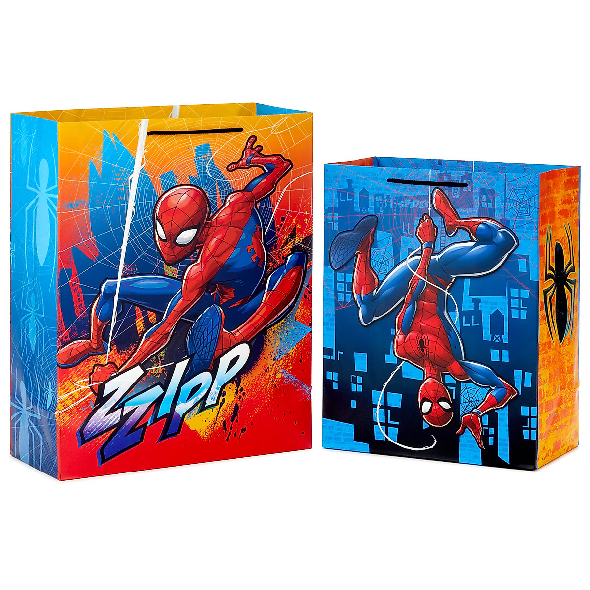 Hallmark Marvel Spider-Man Gift Bags (2 Bags: 1 Large 13", 1 Extra Large 15") for Birthdays, Halloween, Christmas, Kids Parties