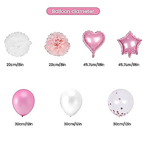 Fawcotu Pink Happy Birthday Balloons Banner Western Cowgirl Pink Birthday Party Decoration Kids Baby Shower Photography Party Supplies