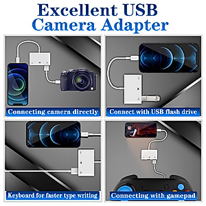 [Apple MFi Certified] Lightning to RJ45 Ethernet Adapter, 3 in 1 RJ45 LAN Ethernet Network Adapter for iPhone/iPad with Charge Port and USB 3.0 OTG Port Support USB Flash Drive/Keyboard/Mouse/Camera