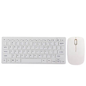 VBESTLIFE Mute Keyboard and Mouse Combo,2.4G Keyboard Mouse Set with Keypad Protector USB Receiver for Notebook Office Gaming Plug and Play(White)