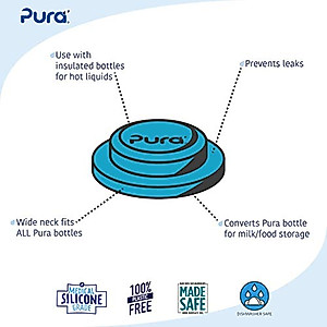 Pura Kiki Bottle Silicone Sealing Disks | Plastic-Free, Medical Grade, Unbreakable, Airtight | Baby Formula Milk, Food Storage, Breastmilk Storage for Travel | 3-Piece (Blue, Orange, Green)