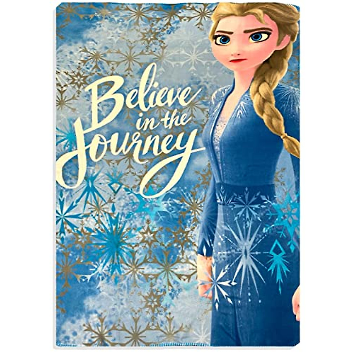 DIISNEY Disney Frozen Princess Anna, Elsa and Olaf Snowflakes and Castle Throw Blanket (Anna and Elsa)