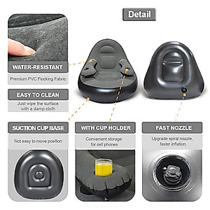 Set of 2 Inflatable Armrest Lounge Chair with Ottoman,Hand Pump,Eye Mask,Earplugs-Portable Blow Up Sofa,Air Chaise Lounge,Ideal Loveseat Set for Family Movie Night,Couple,Gaming,Party,Camping,Garden