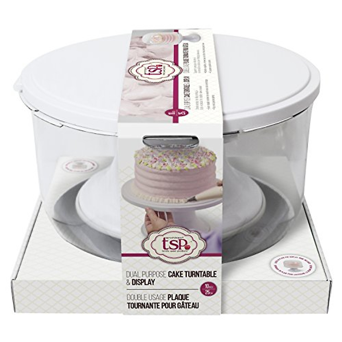 TSP by Architec Cake Decorating Turntable & Display, 3 tools in 1 Cake Stand, Decorate, Serve & Store