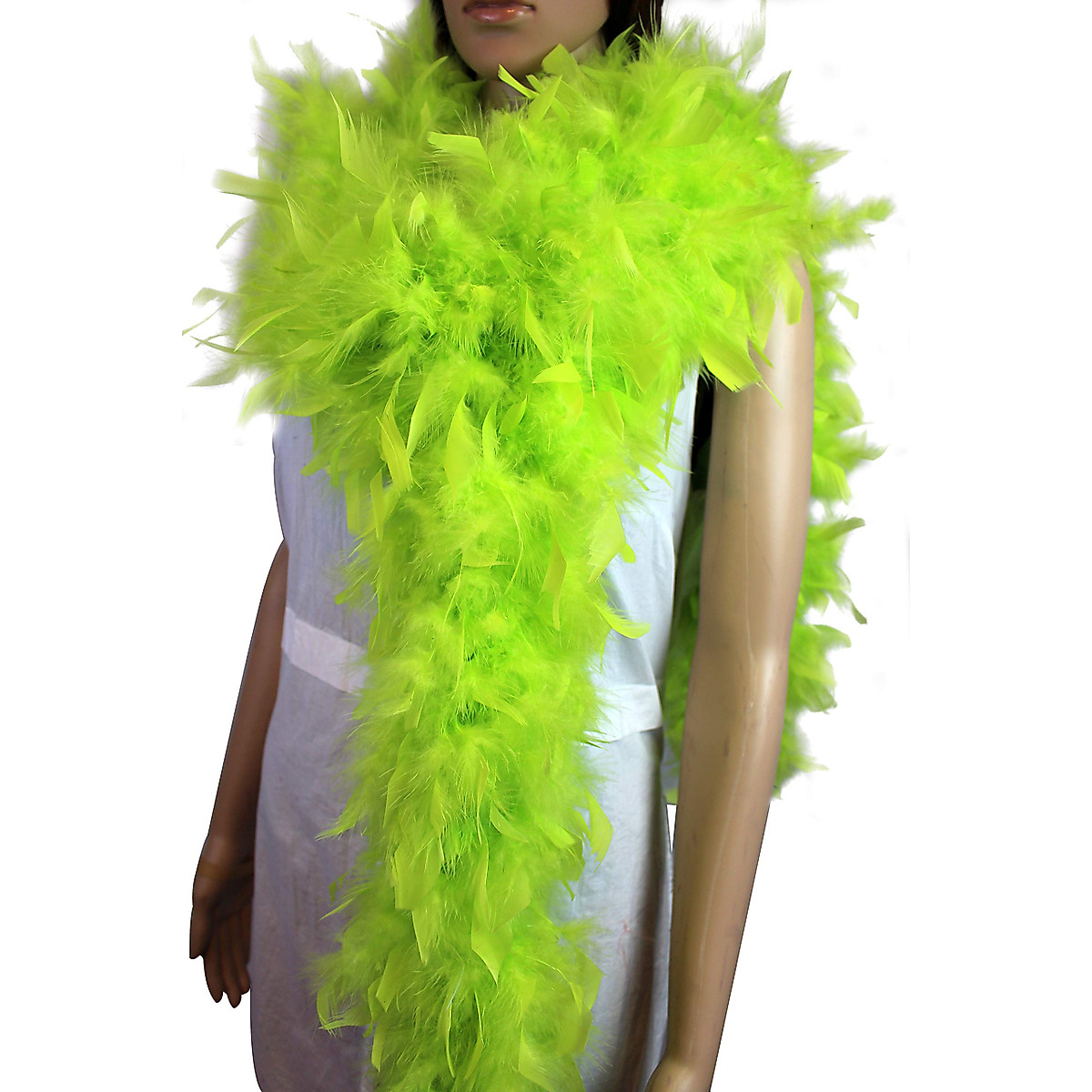 100 Gram 2 Yard Long Chandelle Feather Boa over 10 Colors, Great for Party, Wedding, Costume (Lime Green)