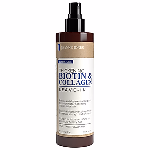 Joanne Jones Thickening Biotin & Collagen Leave-In Conditioner, 8-fl oz Spray Bottle, Boost Moisture and Shine for All Hair Types