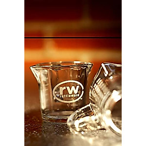 Rattleware 3-Ounce Espresso Shot Glass Pitcher, Double Spouted Shot Glass, Genuine Barista Measuring Cup