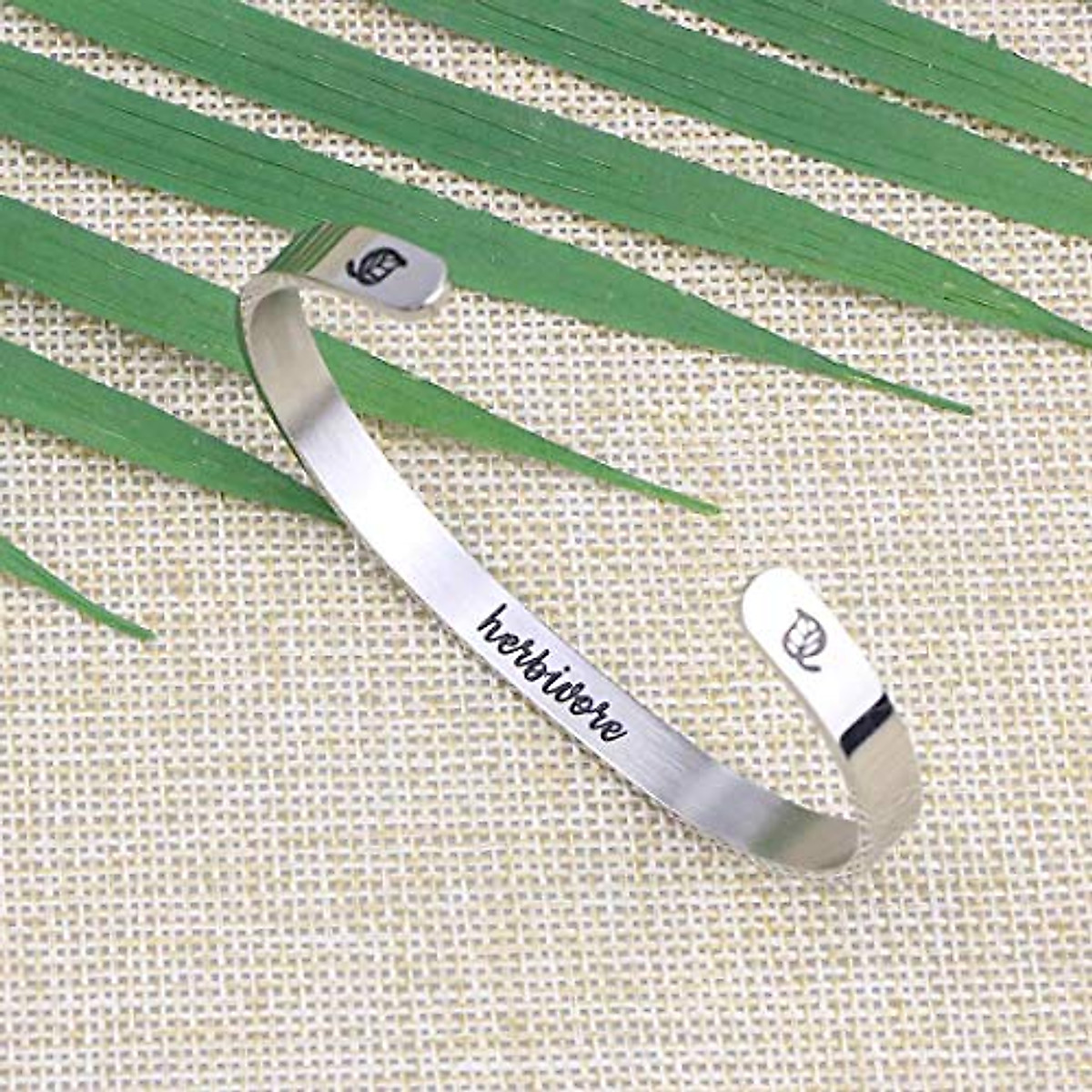 JoycuFF Herbivore Bracelet Vegan Gift Personalized Birthday Christmas Jewelry for Women