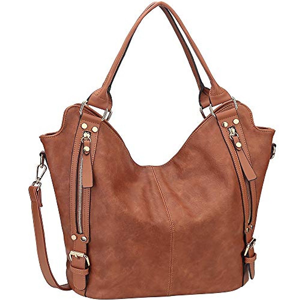 JOYSON Women Handbags Hobo Shoulder Bags Tote PU Leather Handbags Fashion Large Capacity Bags Brown 1