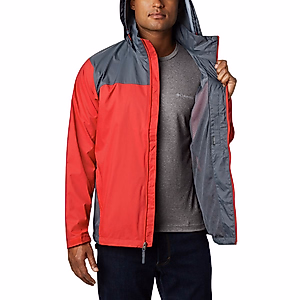 Columbia Men's Glennaker Lake Rain Jacket, Mountain Red/Graphite, Medium