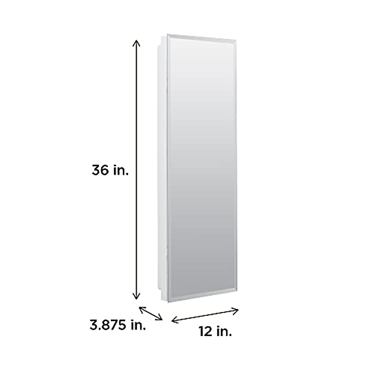 American Pride, 12 x 36 in, Frameless Beveled Mirror Medicine Cabinet, 12 in. x 36