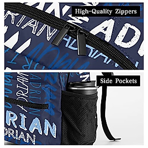 ZAACUSTOM Personalized School Backpack with Name Text, Stylish Custom Bookbag for Kids Boys Girls, Waterproof Elementary Customize Book Bag with Adjustable Shoulder Straps, 1 Pack