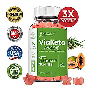 Viaketo Max Keto Gummies Via Keto Collagen Booster Contains Organic Silica Bamboo Acai Berry with Pomegranate Juice 60 Gummys
