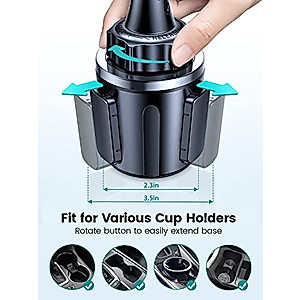 𝗨𝗽𝗴𝗿𝗮𝗱𝗲𝗱 15'' Cup Holder Phone Mount [𝗦𝘁𝗮𝗯𝗹𝗲 & 𝗦𝗲𝗰𝘂𝗿𝗲] Cup Phone Holder for Car, Adjustable Long Neck Phone Cup Holder for Car, SUV, Truck, Fit for iPhone 14 13 Pro Max, All Phones
