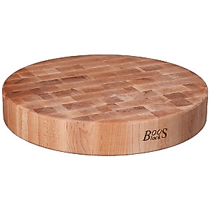 John Boos Block CCB183-R Classic Collection Maple Wood End Grain Round Chopping Block, 18 Inches Round x 3 Inches