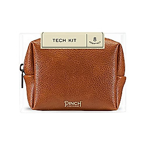 Pinch Provisions Tech Kit, Cognac Includes 8 Must-Have Emergency Essential Items for Techies, Tech Accessories, Ideal Gift for Work, Christmas & Birthdays, Portable Pouch