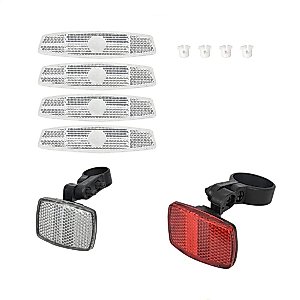 AISIBO Bike Front and Rear Reflectors, Bike Front and Rear Reflectors, Bike Safety Warning Reflectors for Handlebar and Night Cycling