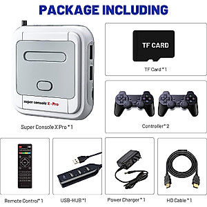 Kinhank Super Console X Pro with 117000+ Games, 63+ Emulators, 4K TV Output, WiFi/LAN, 2 Wireless Controllers