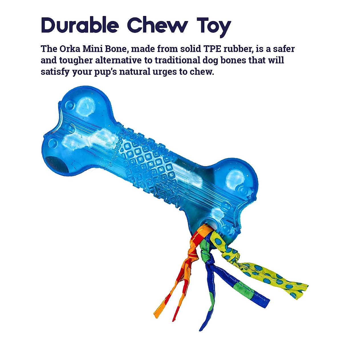 Petstages Orka Mini Bone Royal Blue Dog Chew Toy