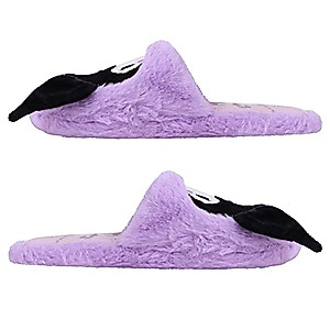 Roffatide Anime Kuromi Slippers Plush Slippers Furry Indoor Slide Slipper Bedroom Shoes House floor Slipper for Women girls