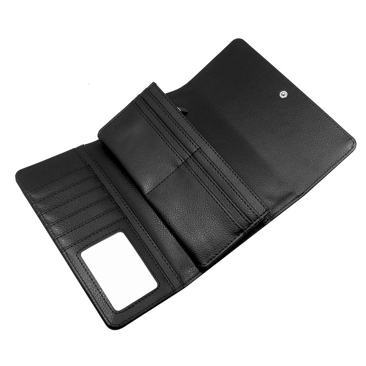 (Adorable Cats and Paws Pattern) women's Patterned Leather Buckle Trifold Wallet Bag Pouch Holster With Credit Card Holder insurance for smartphones