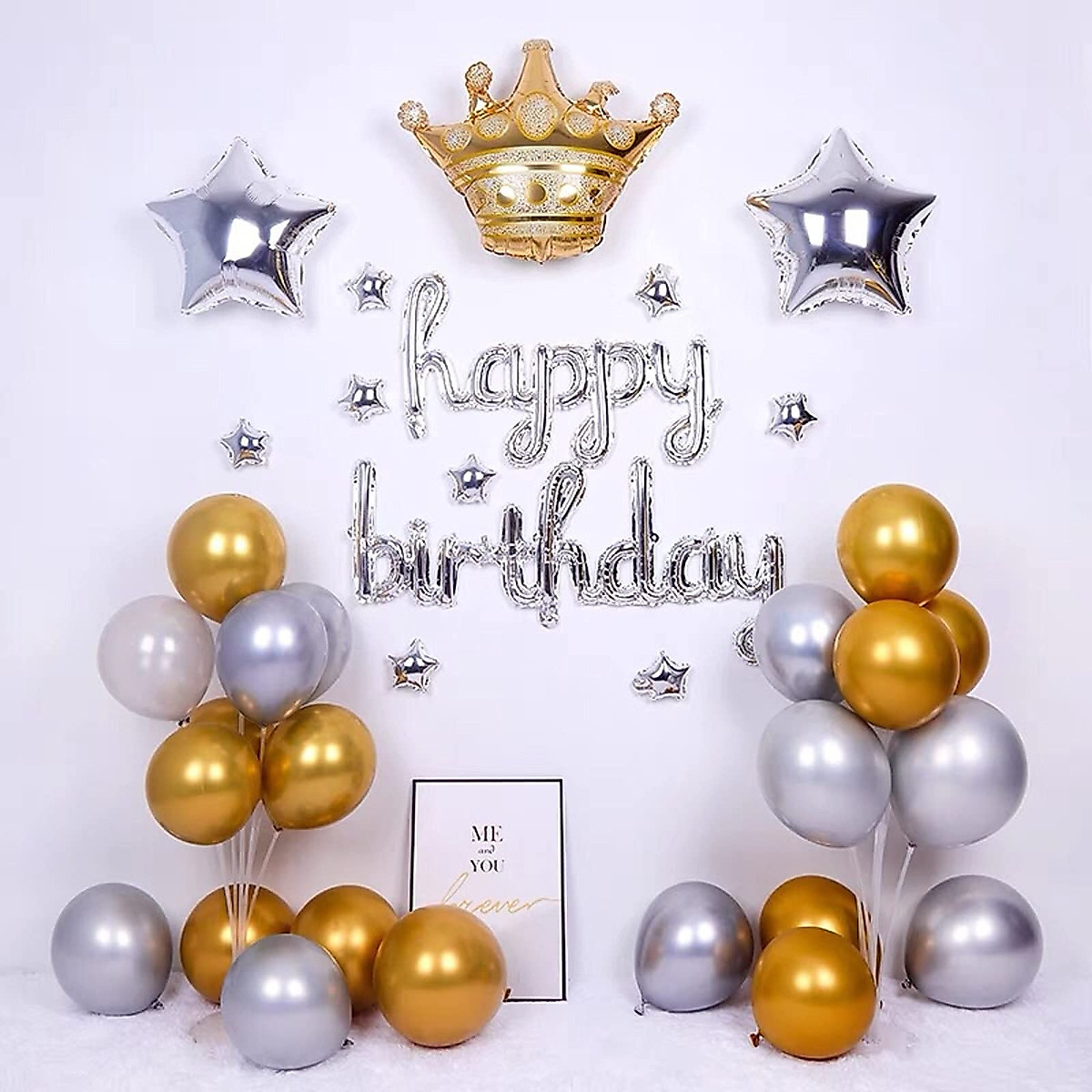 18-inch Happy Birthday Balloons Banner,Lowercase letter aluminum foil balloon set suitable for birthday party decoration by MALEFICIA,Ecofriendly Fun